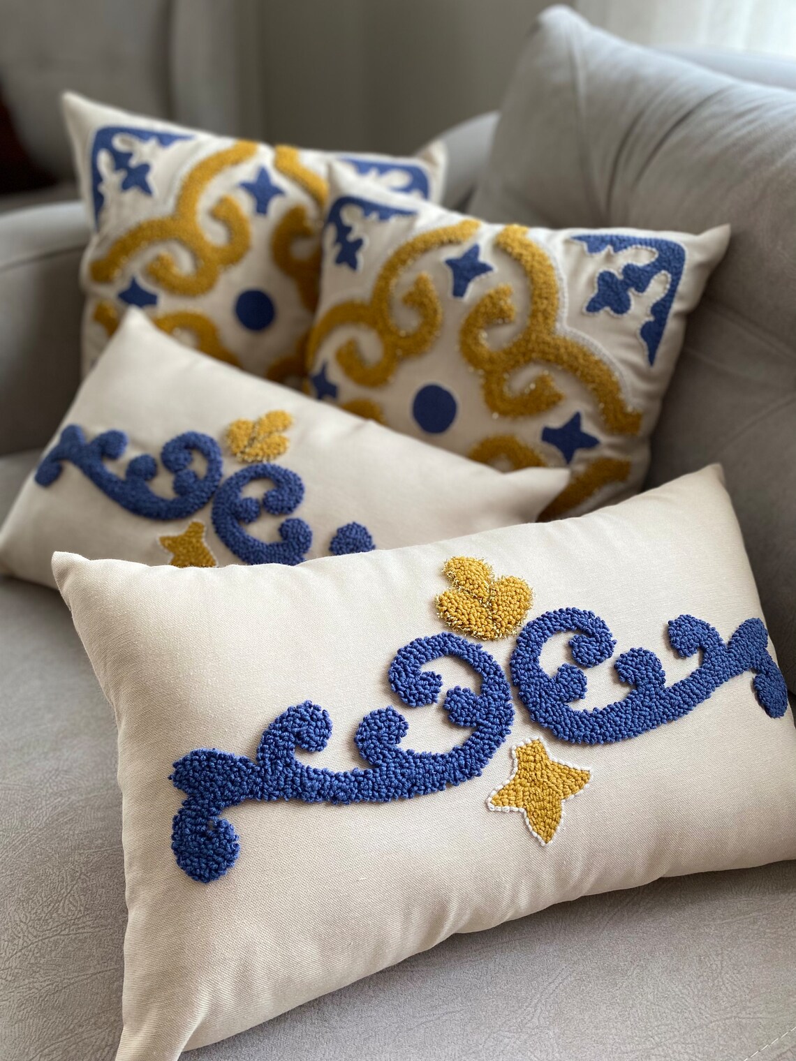 Ottoman Rectangle Pillow Textured Pillow Pillow Case Pillowcase Tassel ...