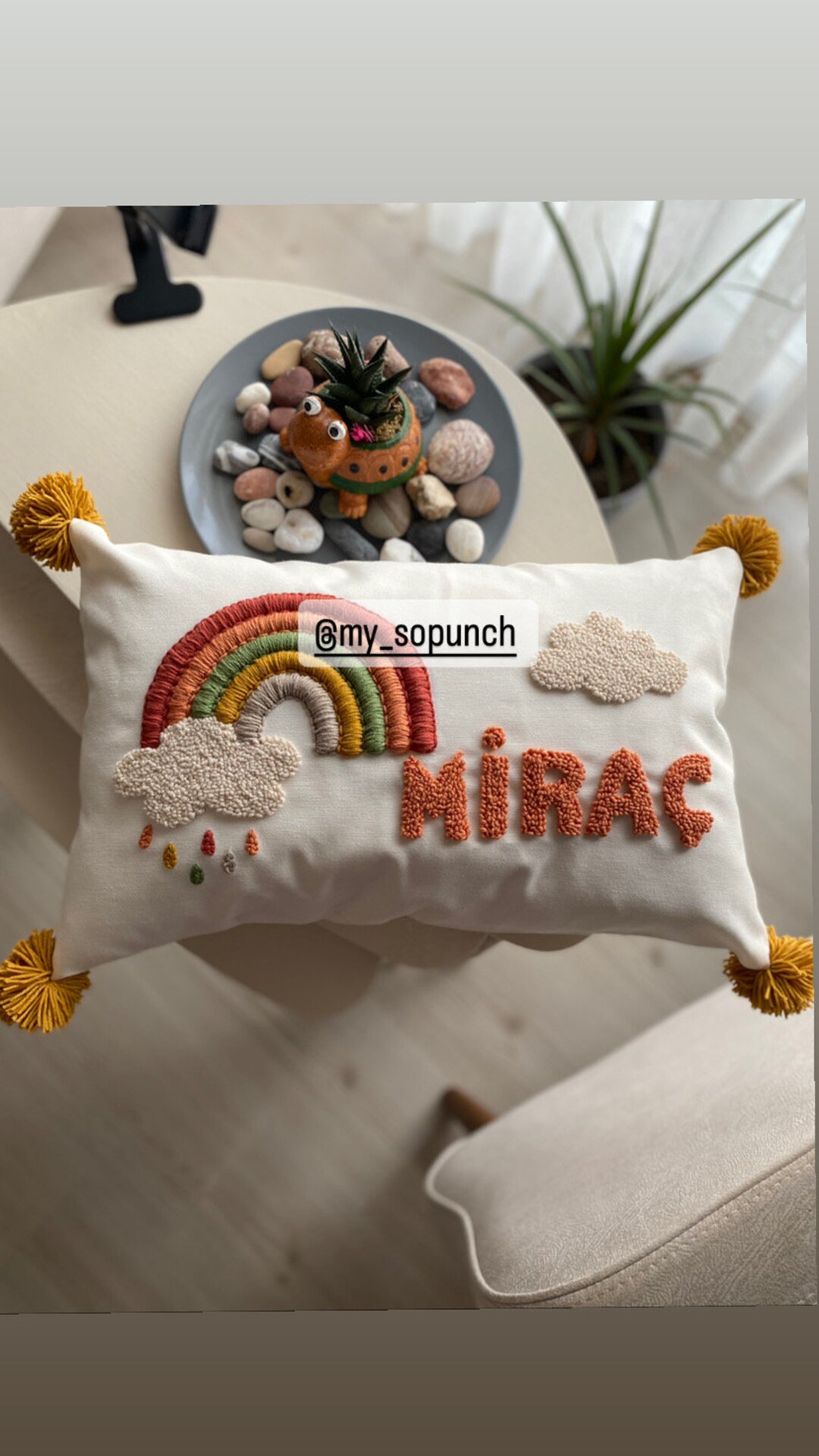 Personalized Name Punch Needle Pillow, Name Pillow, Personalized Pillow ...