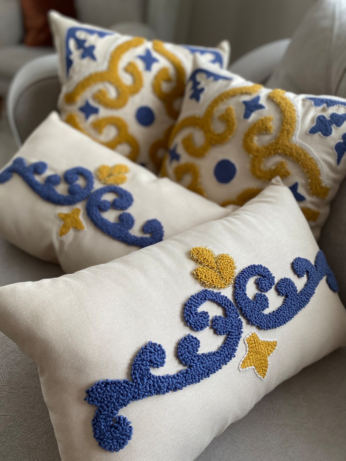 Ottoman Rectangle Pillow Textured Pillow Pillow Case Pillowcase Tassel ...