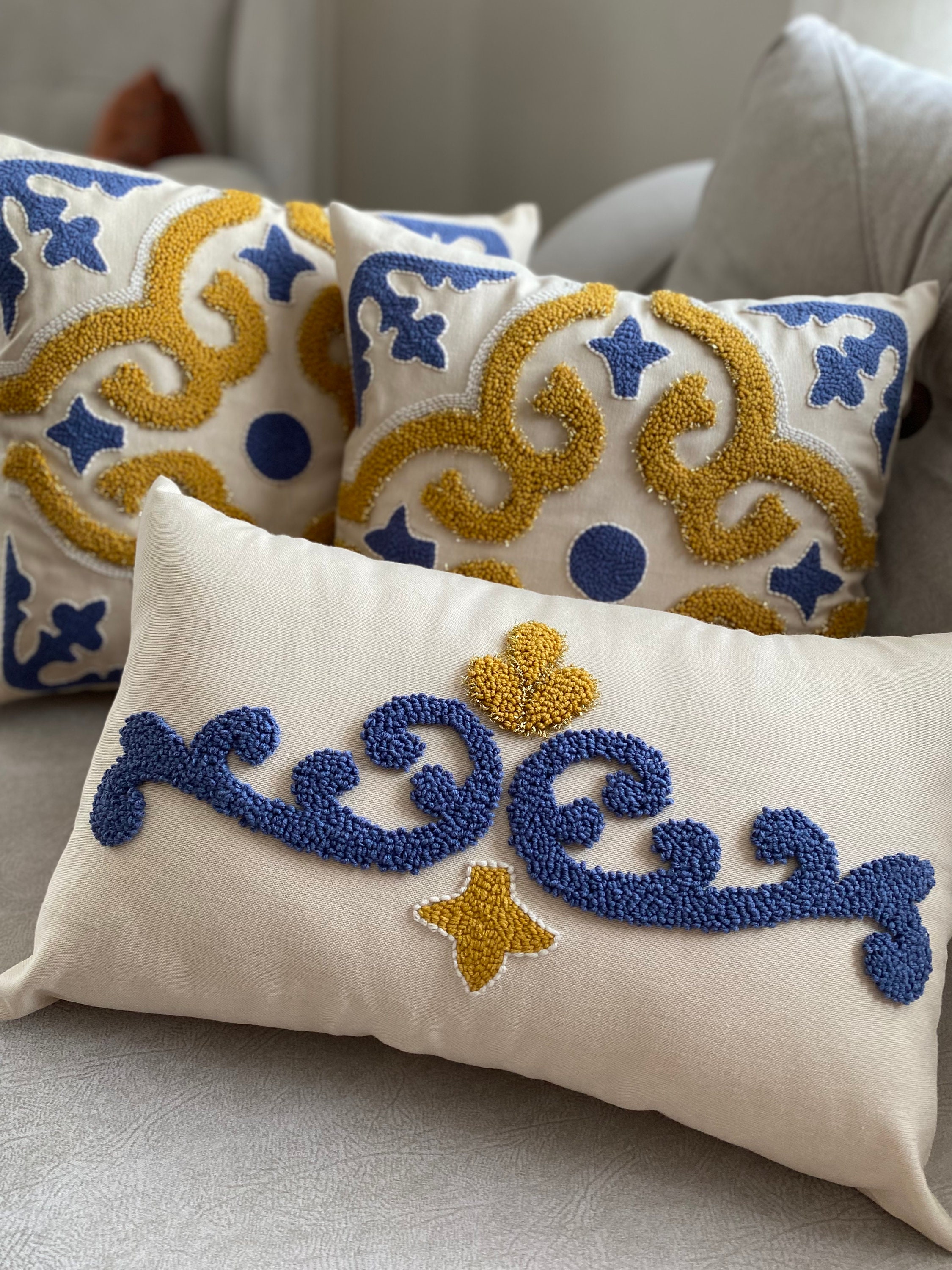 Ottoman Rectangle Pillow Textured Pillow Pillow Case Pillowcase Tassel ...