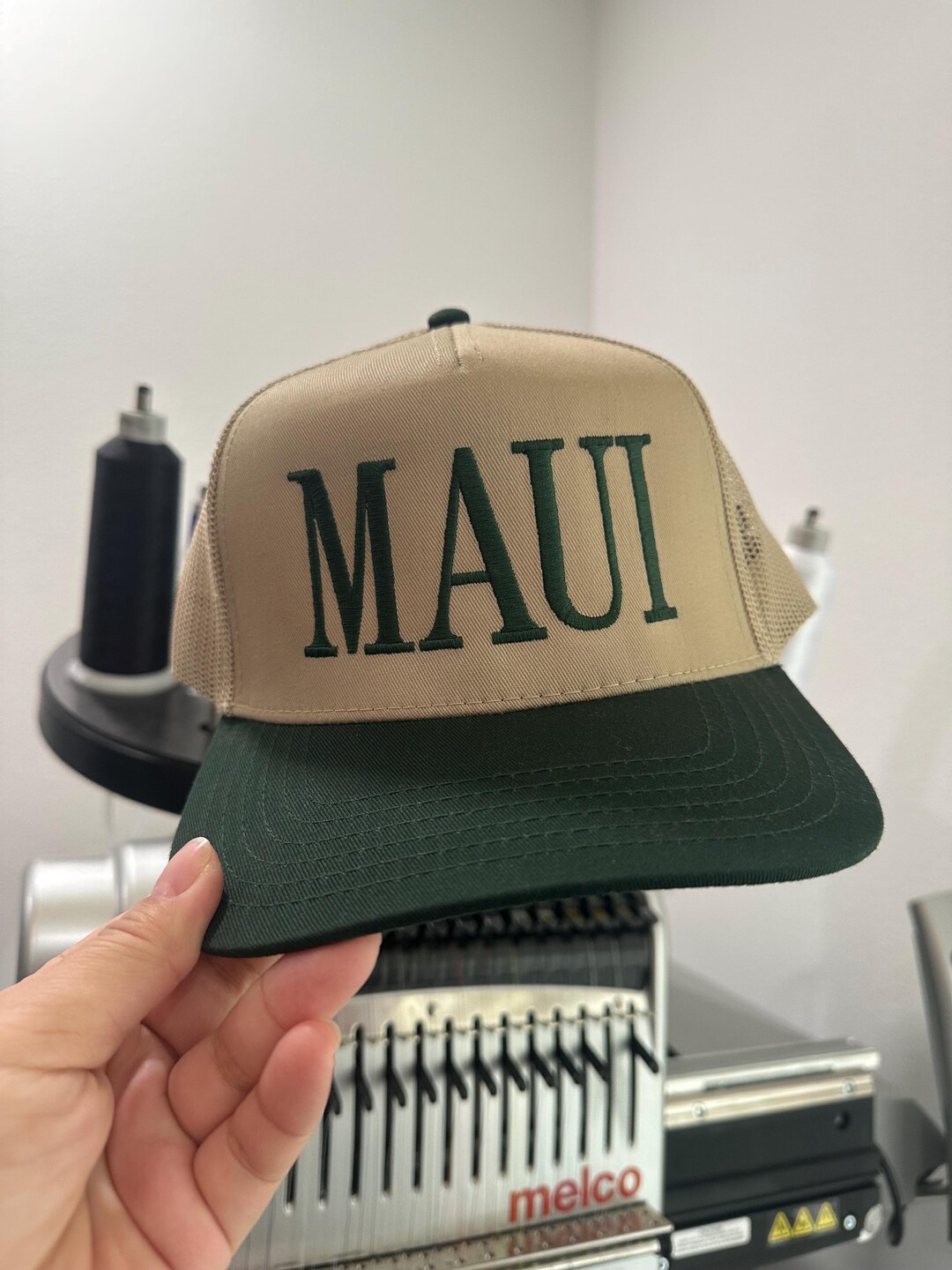 Maui Trucker Hat Embroidered Maui Cap Hawaii Embroidery Trucker Cap ...