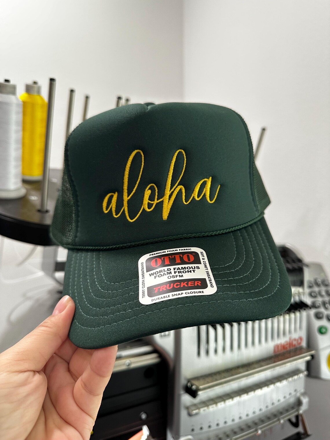 Aloha Foam Trucker Hat Cursive Aloha Trucker Hat Aloha Foam Cap Trucker ...