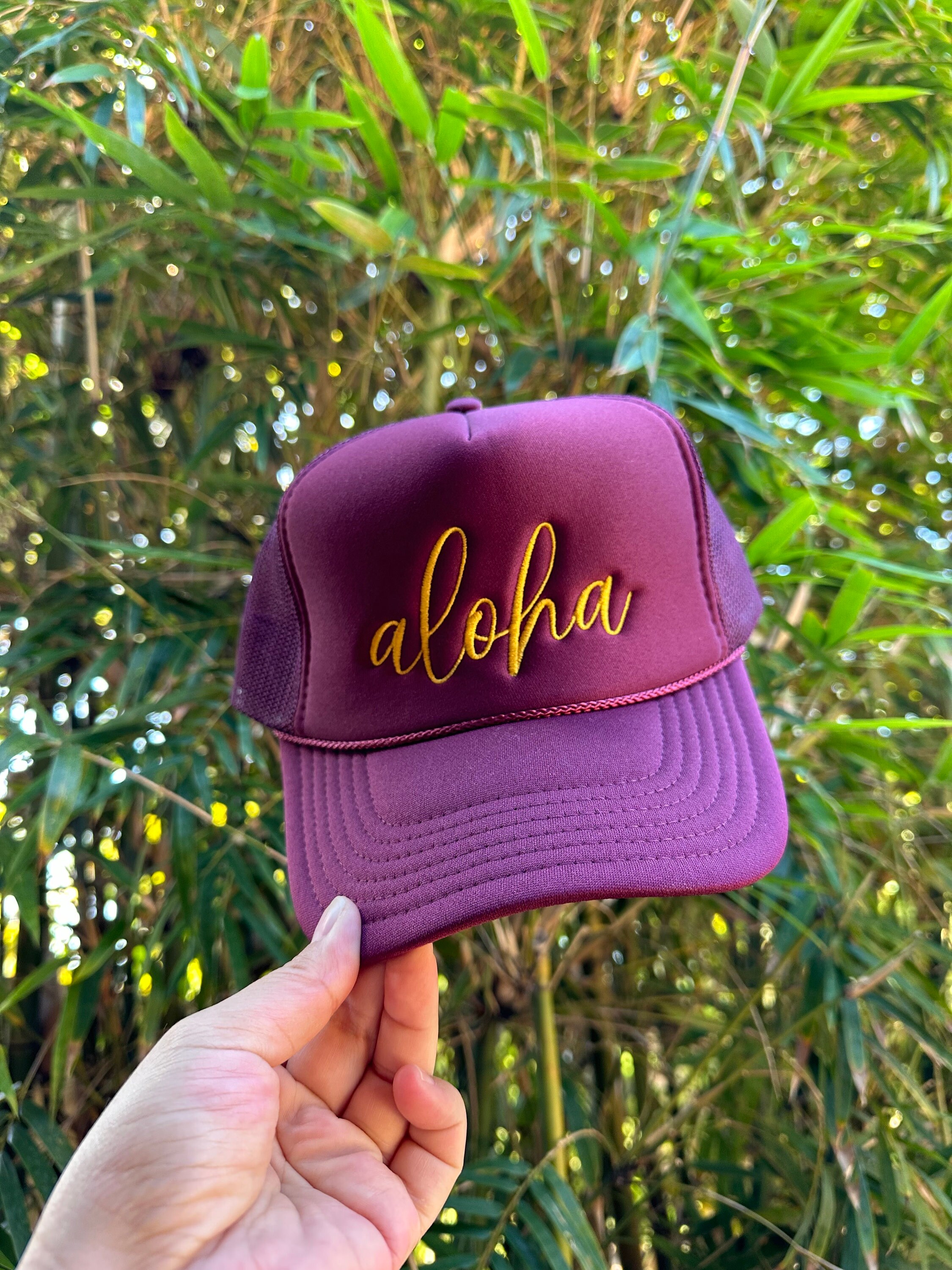 Aloha Foam Trucker Hat Cursive Aloha Trucker Hat Aloha Foam Cap Trucker ...