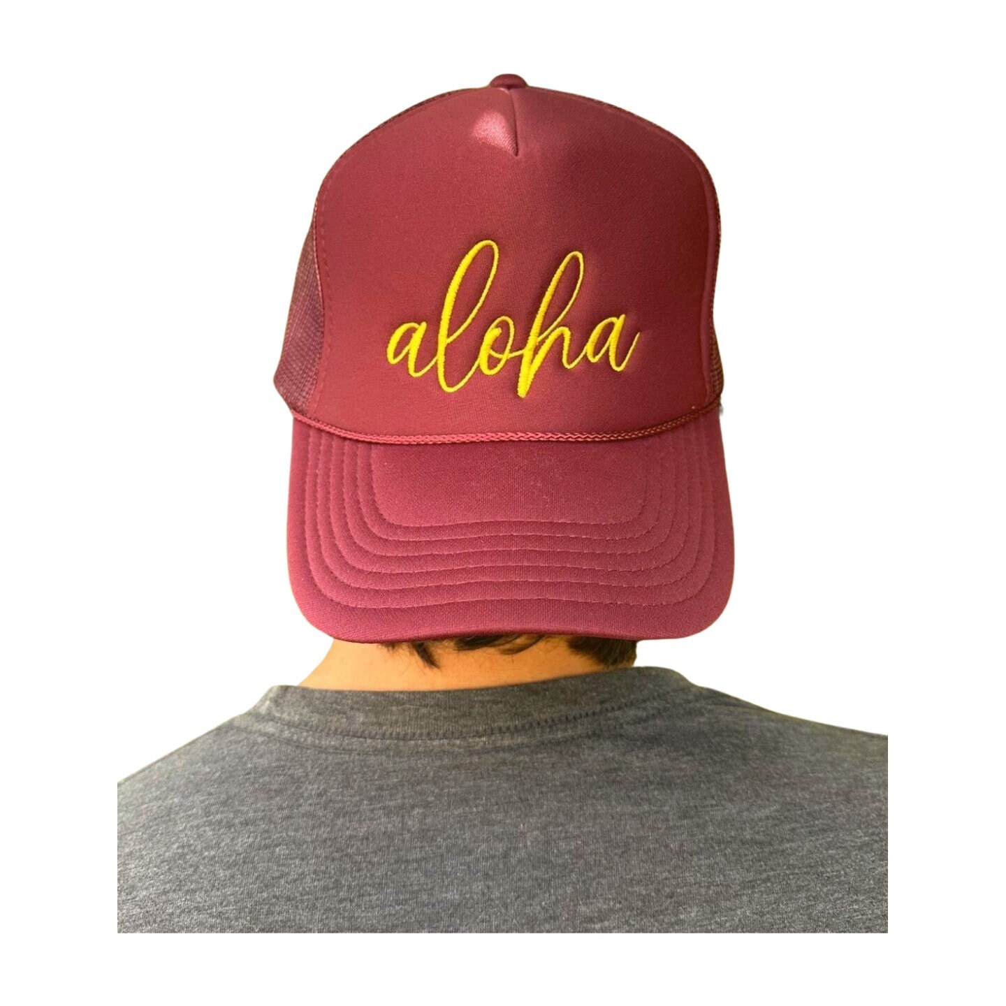 Aloha Foam Trucker Hat Cursive Aloha Trucker Hat Aloha Foam Cap Trucker ...