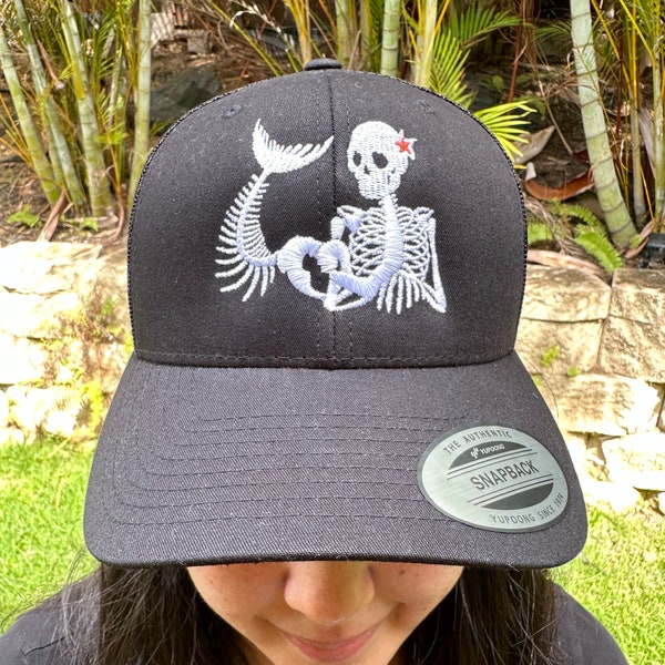 Mermaid Embroidery Design Hat - Etsy
