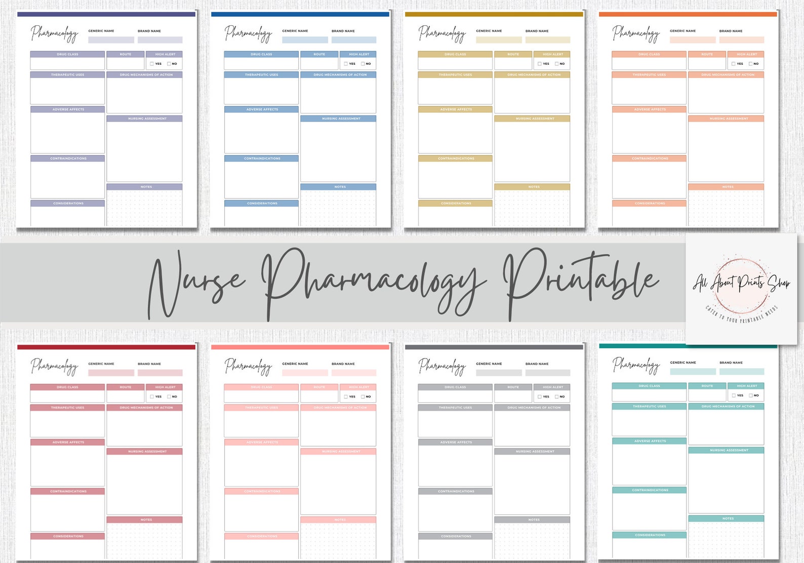 Printable Pharmacology Template | Nursing Student Resource | Medicine ...