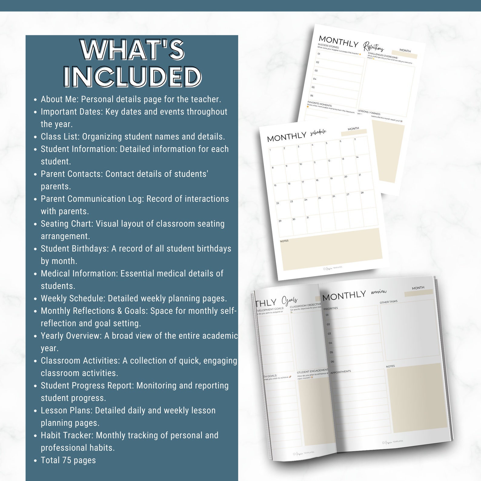 2024 Ultimate Teacher Planner - Printable - A4, A5, Letter, Happy ...