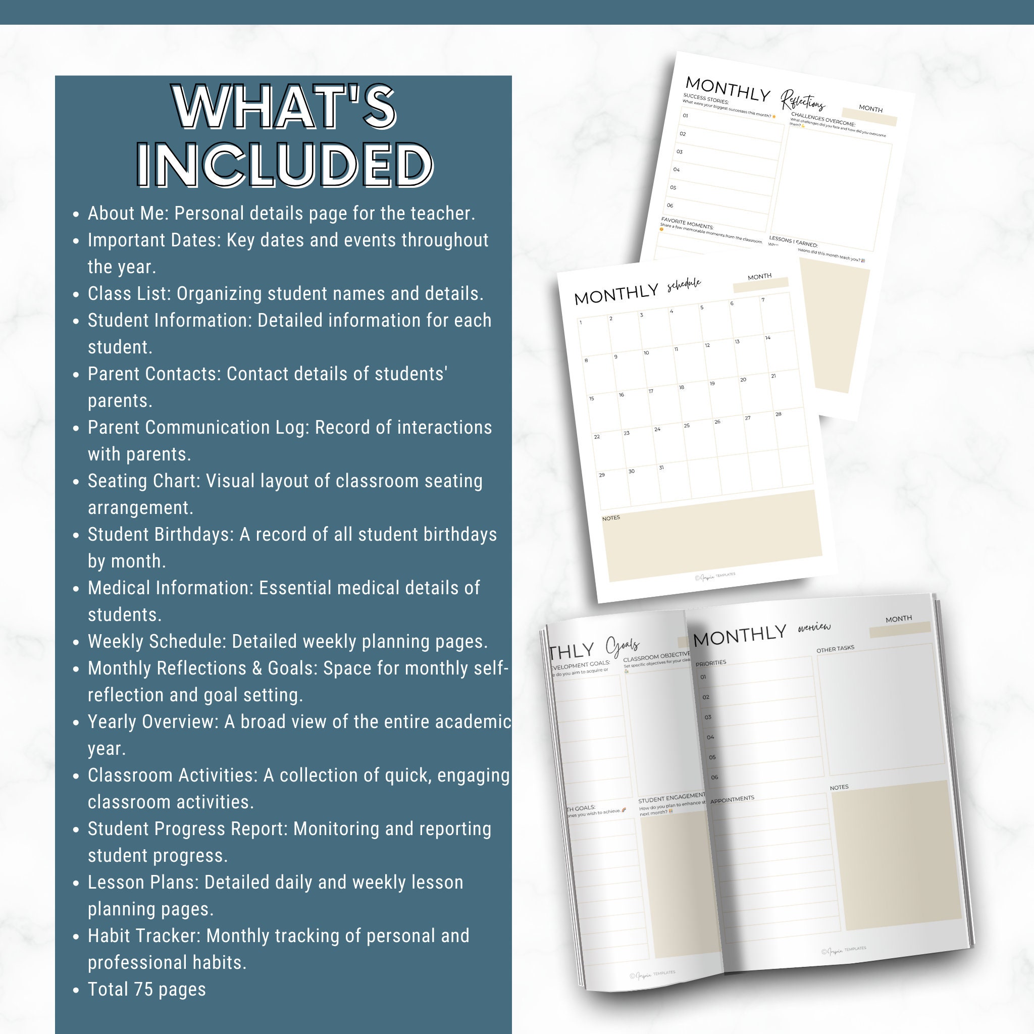 2024 Ultimate Teacher Planner Printable A4, A5, Letter, Happy Planner ...