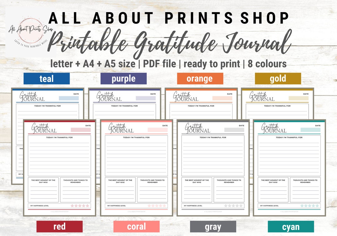 Printable Gratitude Journal | Daily Gratitude List Template ...