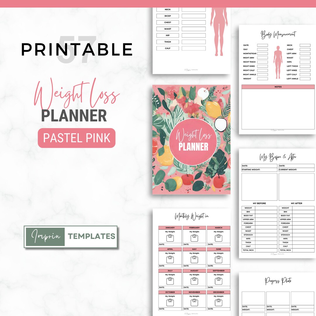 Ultimate Weight Loss Planner Printable Bundle - Comprehensive Fitness ...