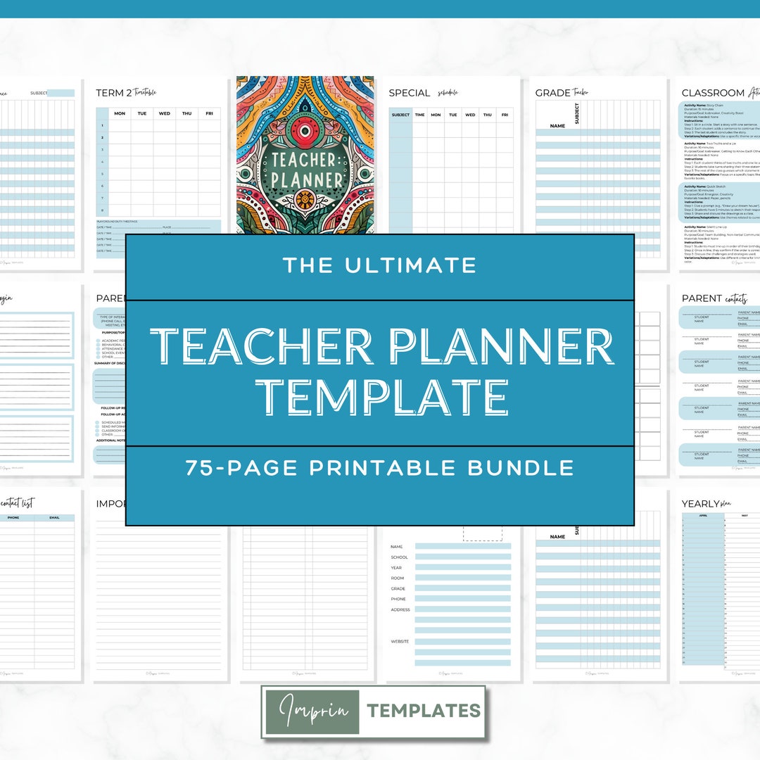 2024 Teacher Planner: Stylish - Printable in A4, A5, Letter, Happy ...