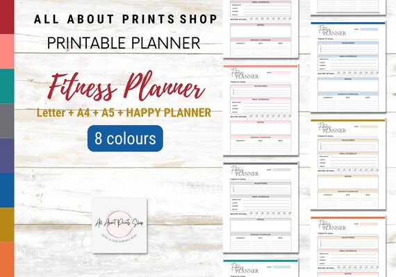 Fitness Planner Printable Fitness and Health Template and - Etsy