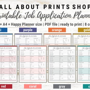 Job Application Planner Printable, Job Search Tracker | Ready to Print ...