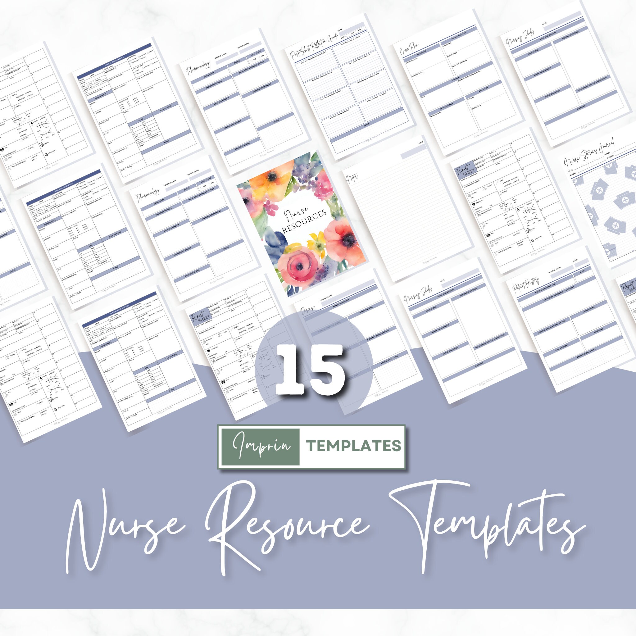 Nurse Planner Printable - Vibrant Watercolor Medical Organizer, Nursing ...