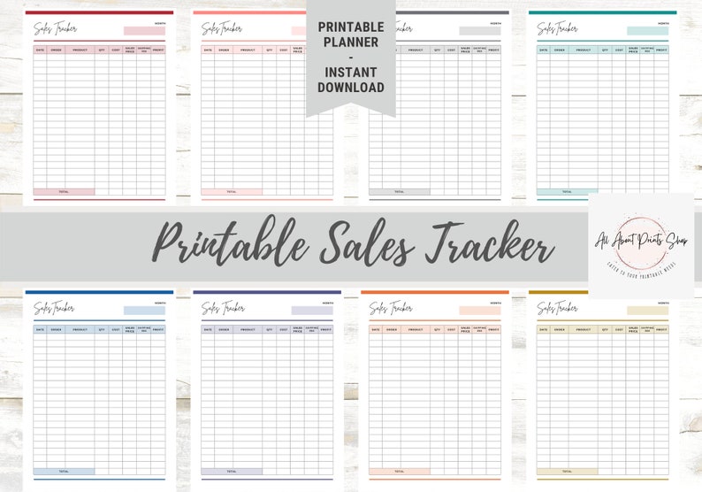 Printable Sales Tracker | Online Seller Template | Small Business ...