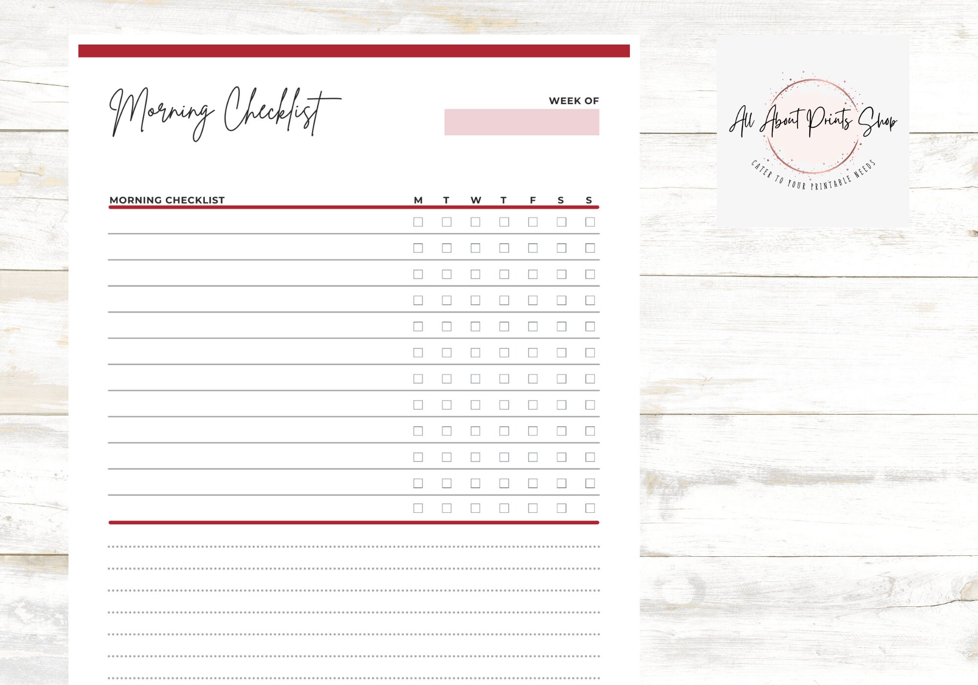 Printable Morning Checklist Day Organizer Daily Routine to Do List ...