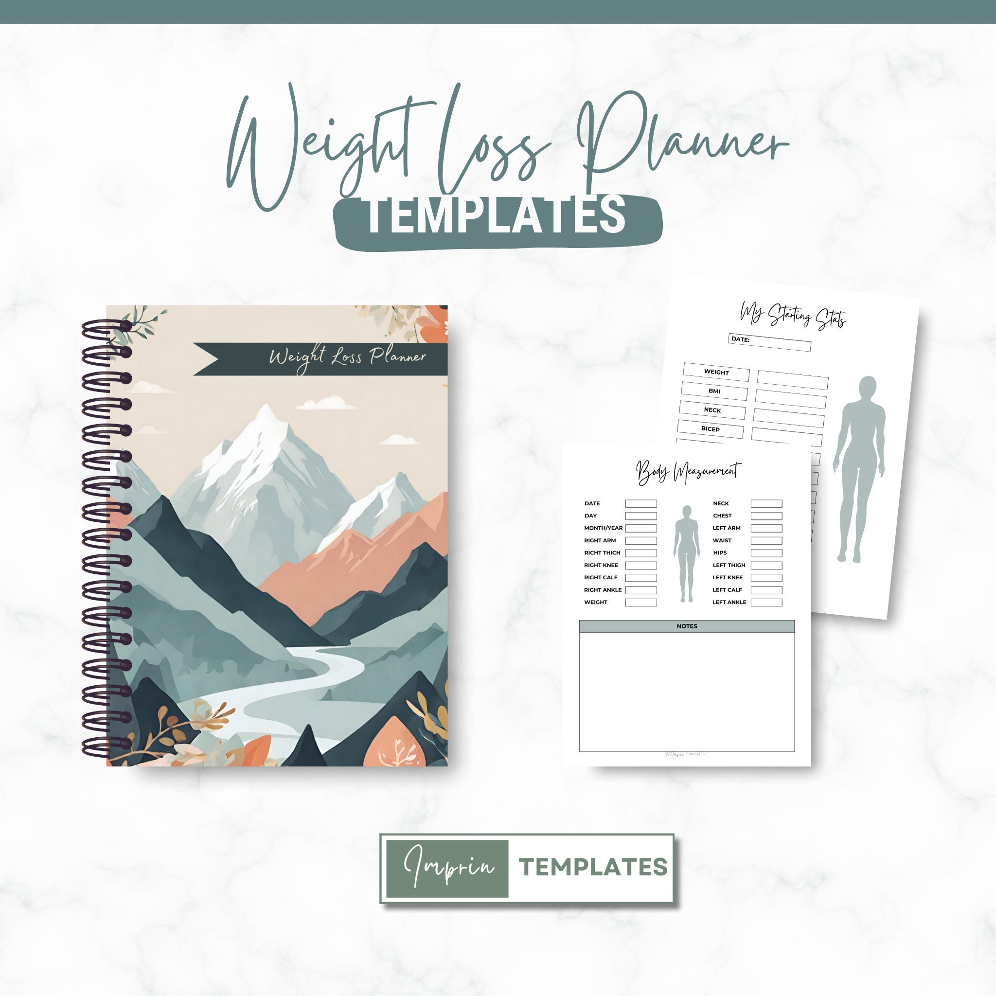 Ultimate Weight Loss Planner Printable Bundle - Comprehensive Fitness ...
