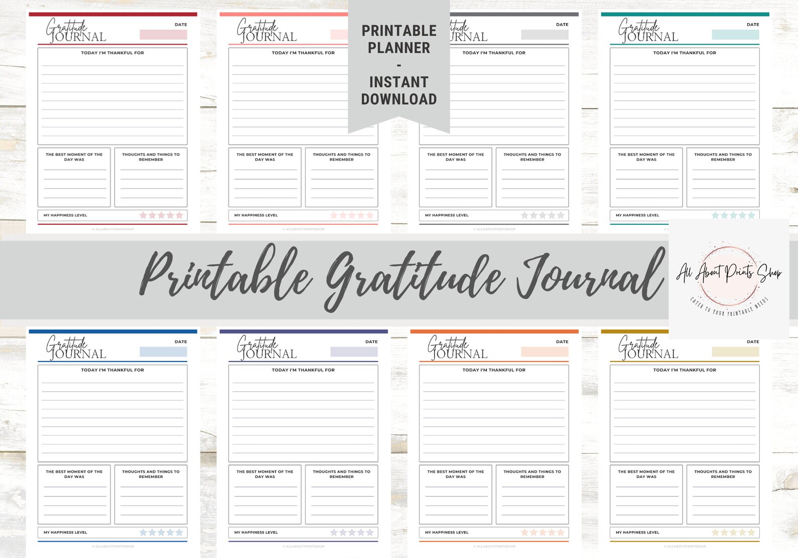 Printable Gratitude Journal | Daily Gratitude List Template ...