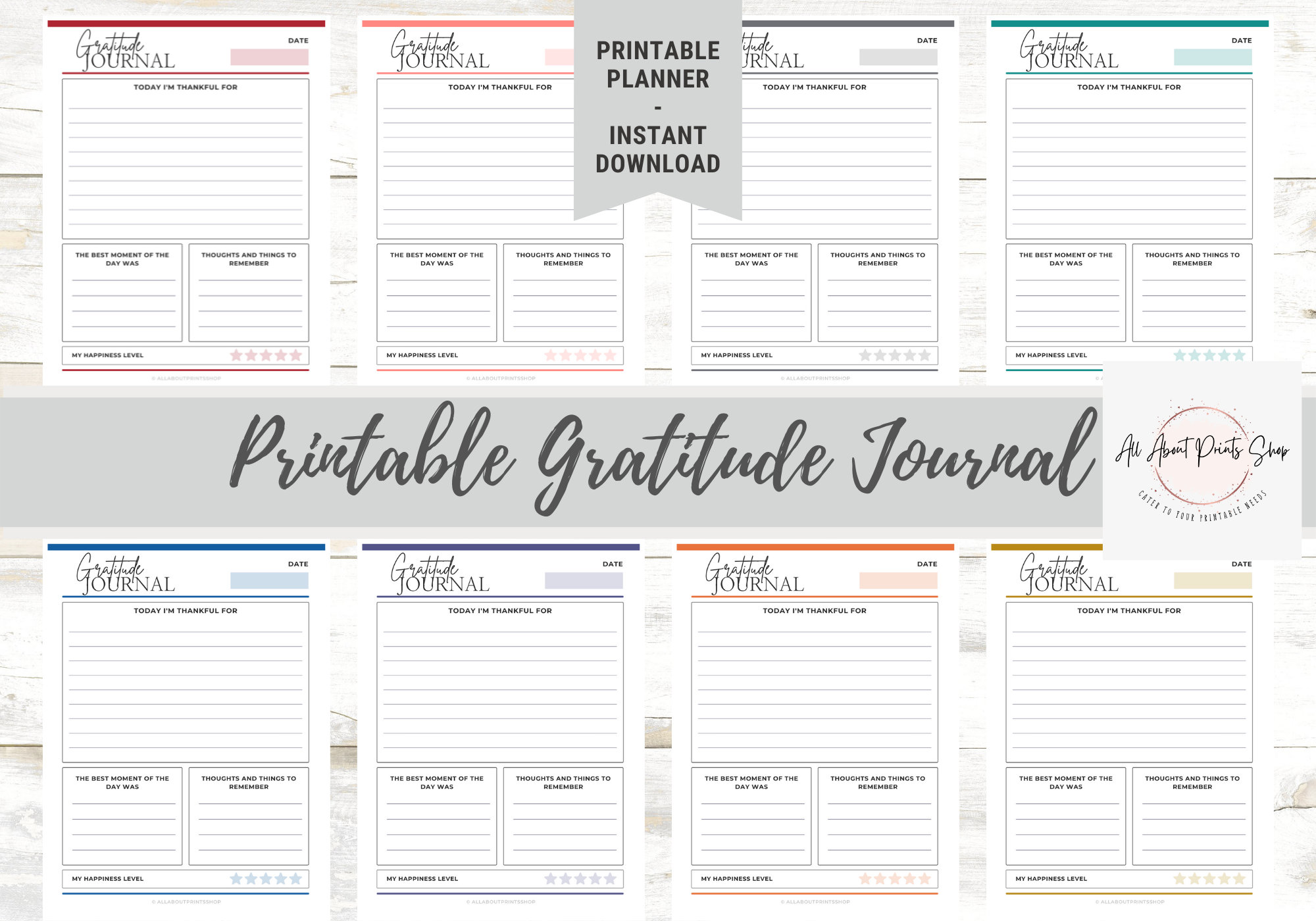 Printable Gratitude Journal | Daily Gratitude List Template ...