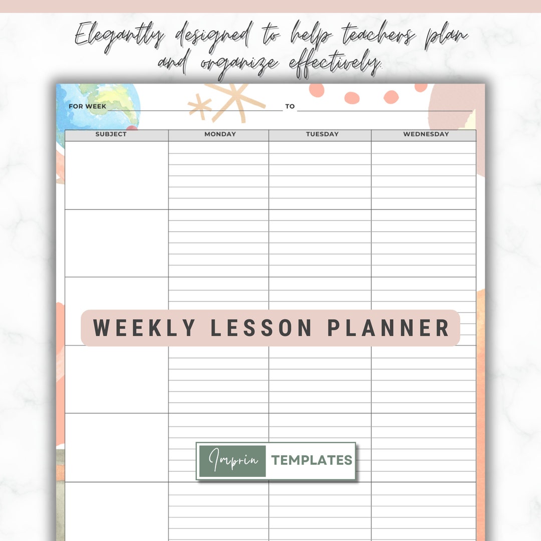 Teacher Lesson Planner Weekly, Monthly Lesson Plans Teacher Organizer ...