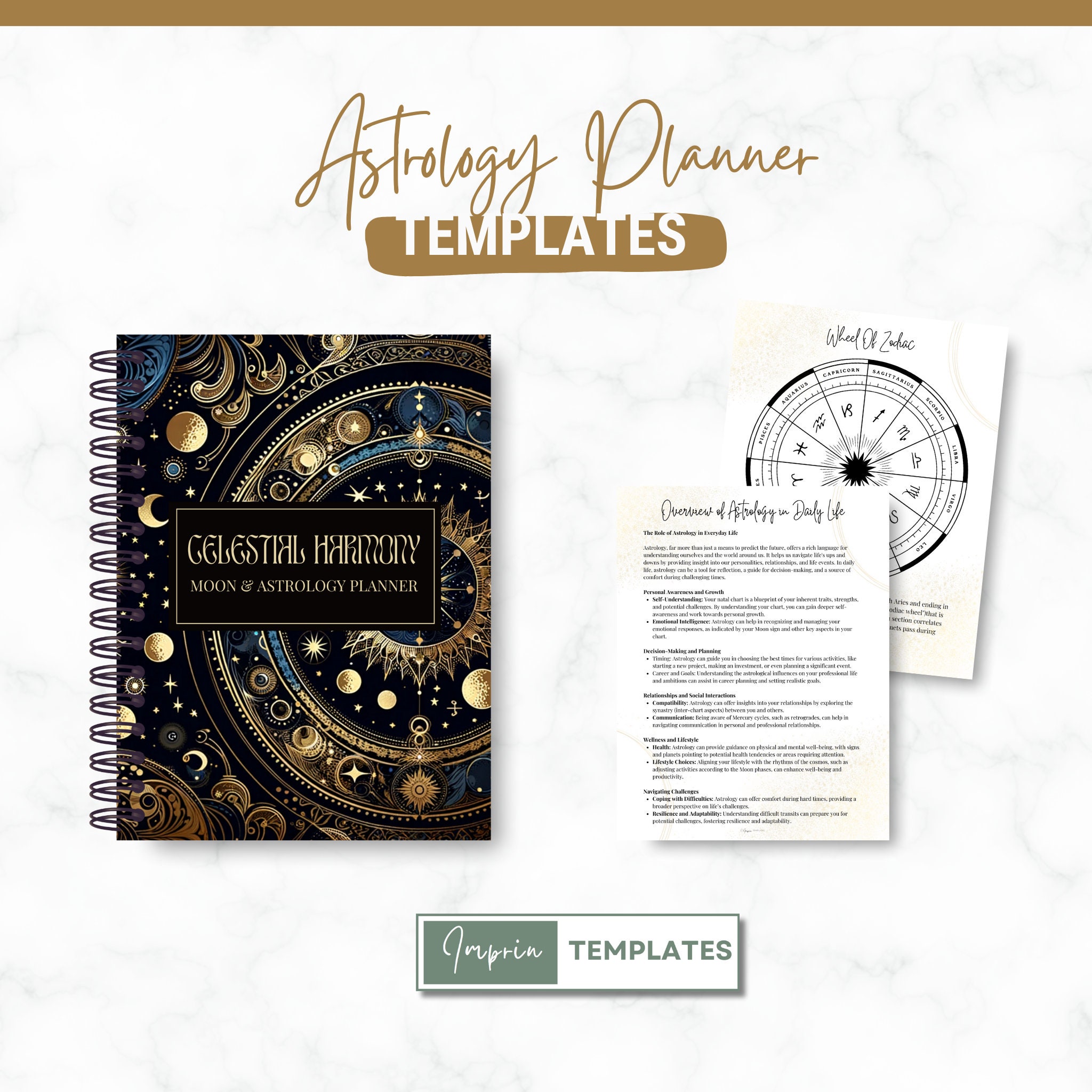 Moon Astrology Planner Printable 4 Sizes letter, A5, A4, Happy Planner ...