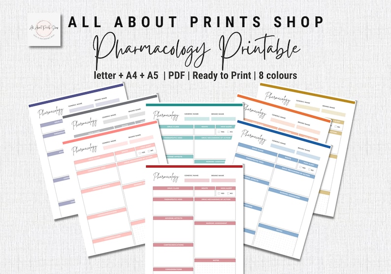 Printable Pharmacology Template | Nursing Student Resource | Medicine ...