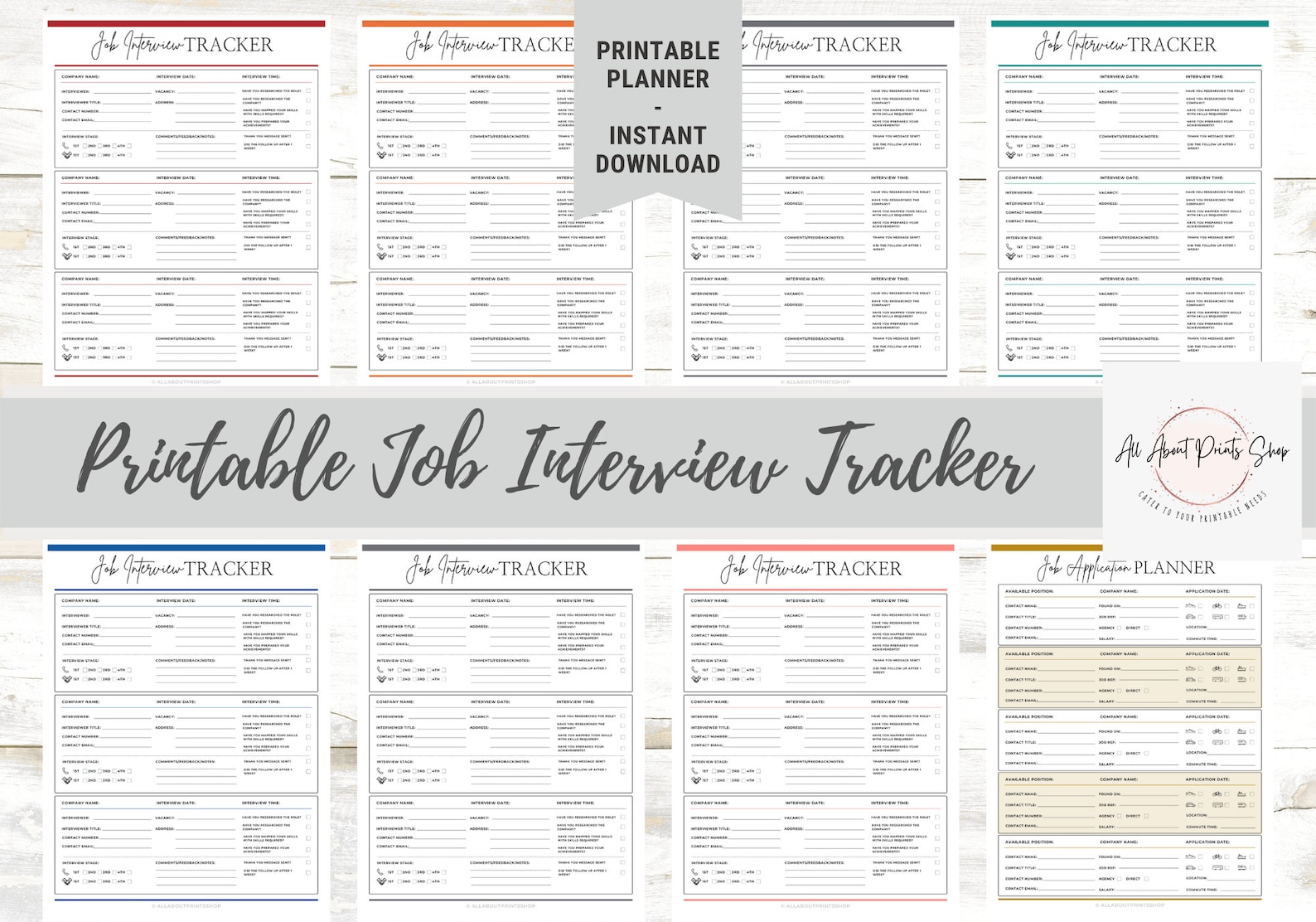 Job Interview Tracker Printable, Job Search Tracker Ready to Print 8 ...