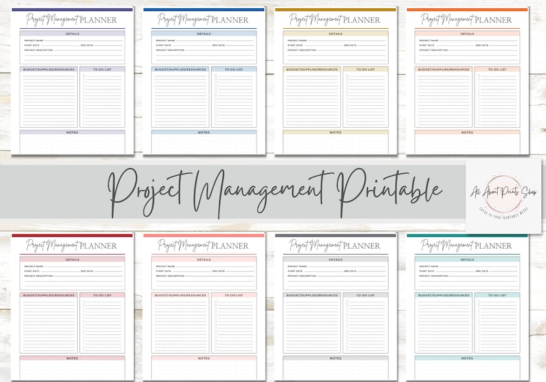 Project Management Planner Printable, Project Management Template, PDF ...