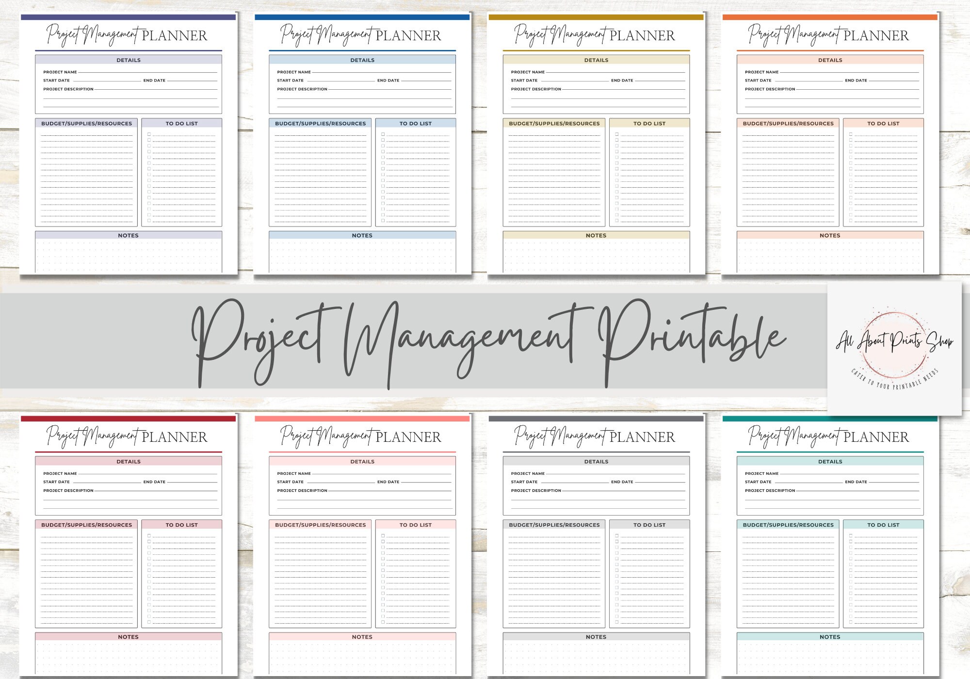 Project Management Planner Printable, Project Management Template, PDF ...