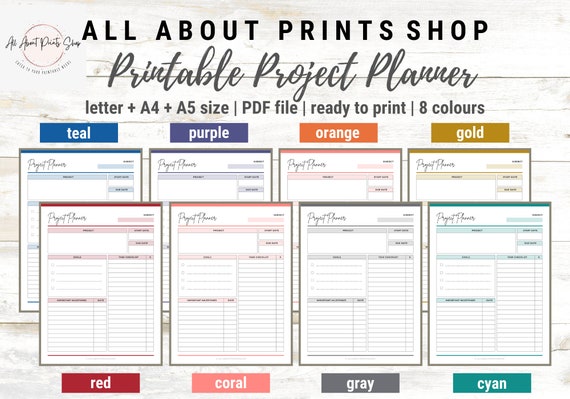 Printable Project Planner Task Checklist School College | Etsy