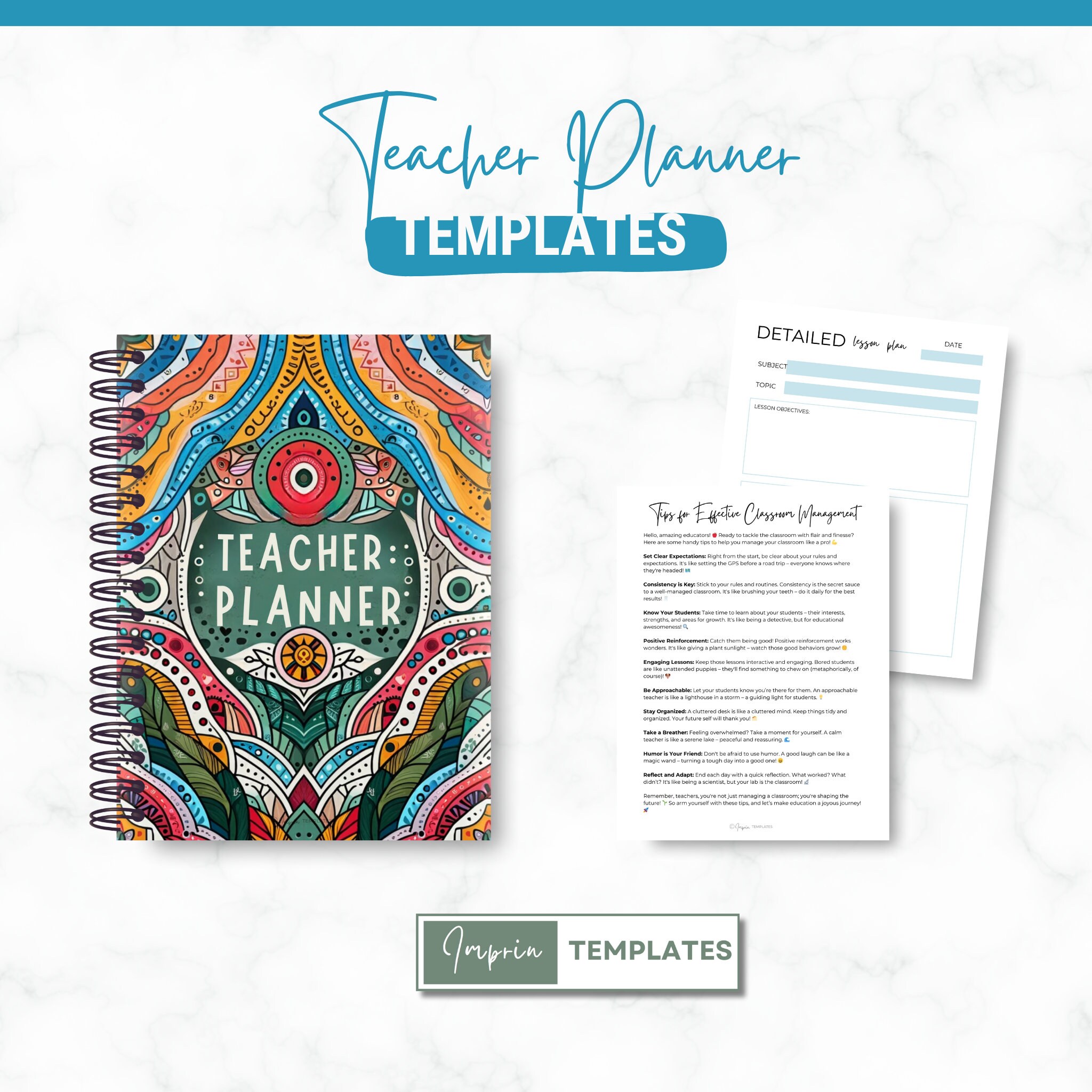 2024 Teacher Planner: Stylish - Printable in A4, A5, Letter, Happy ...