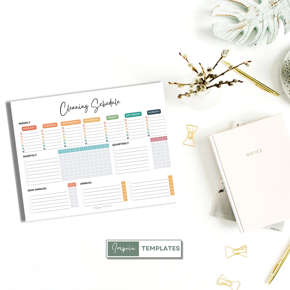 Editable Cleaning Schedule Fillable Weekly Monthly - Etsy