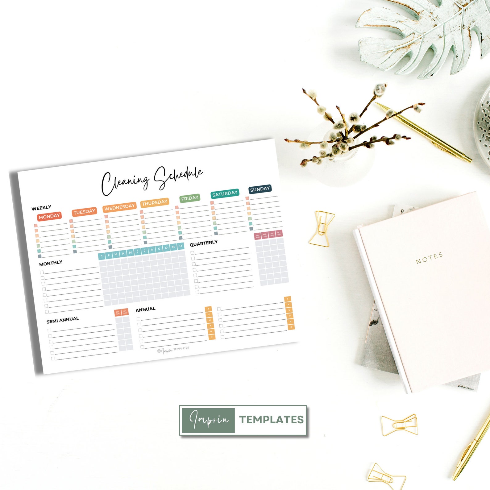 Editable Cleaning Schedule | Fillable | Weekly, Monthly, Yearly ...