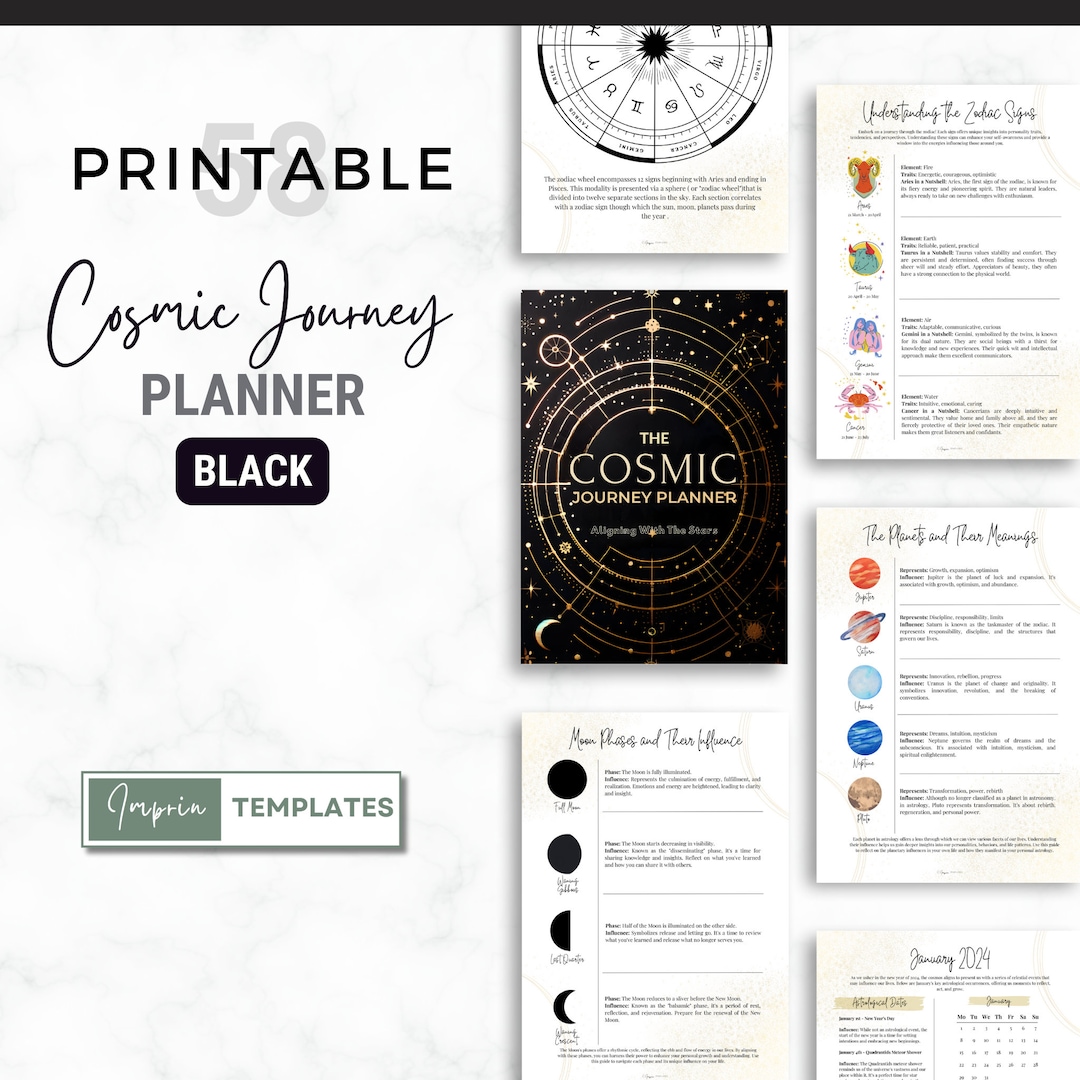 Cosmic Journey Astrology Planner Printable - 4 Sizes (letter, A5, A4 ...