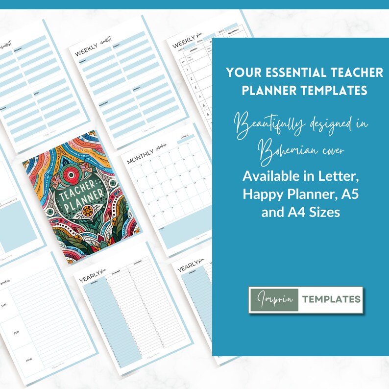 2024 Teacher Planner: Stylish - Printable in A4, A5, Letter, Happy ...