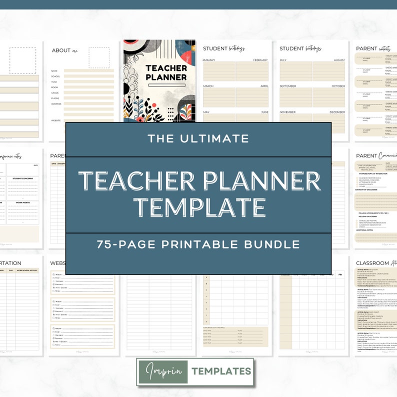 2024 Ultimate Teacher Planner - Printable - A4, A5, Letter, Happy ...