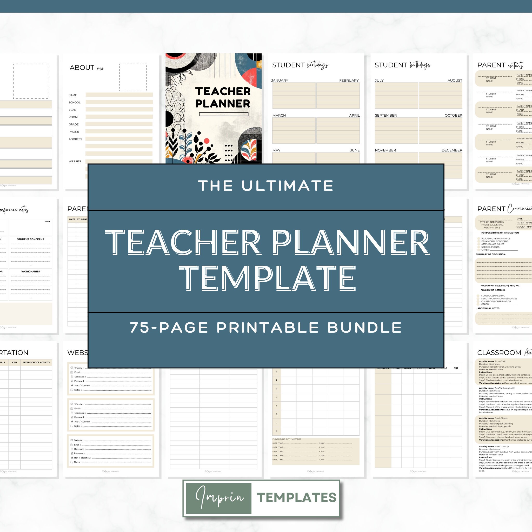 2024 Ultimate Teacher Planner Printable A4, A5, Letter, Happy Planner ...