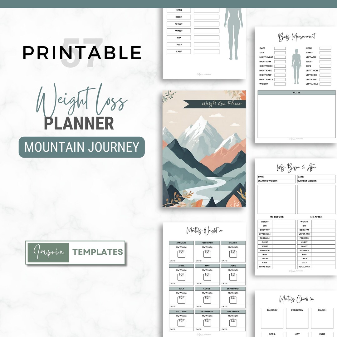 Ultimate Weight Loss Planner Printable Bundle - Comprehensive Fitness ...