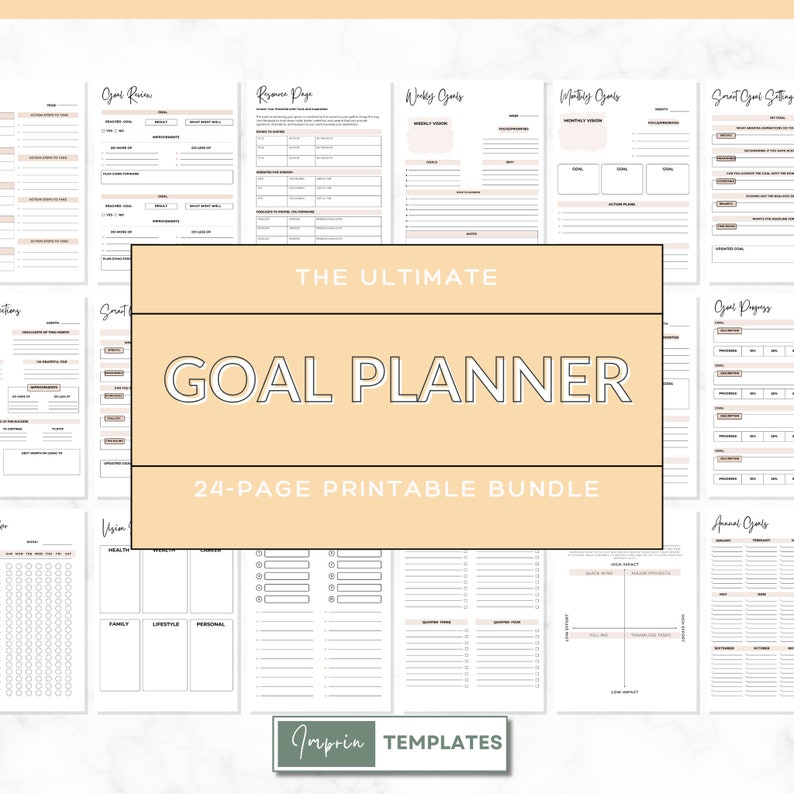 Ultimate Goal Mastery Planner All-in-one 24-page Success Organizer Goal ...