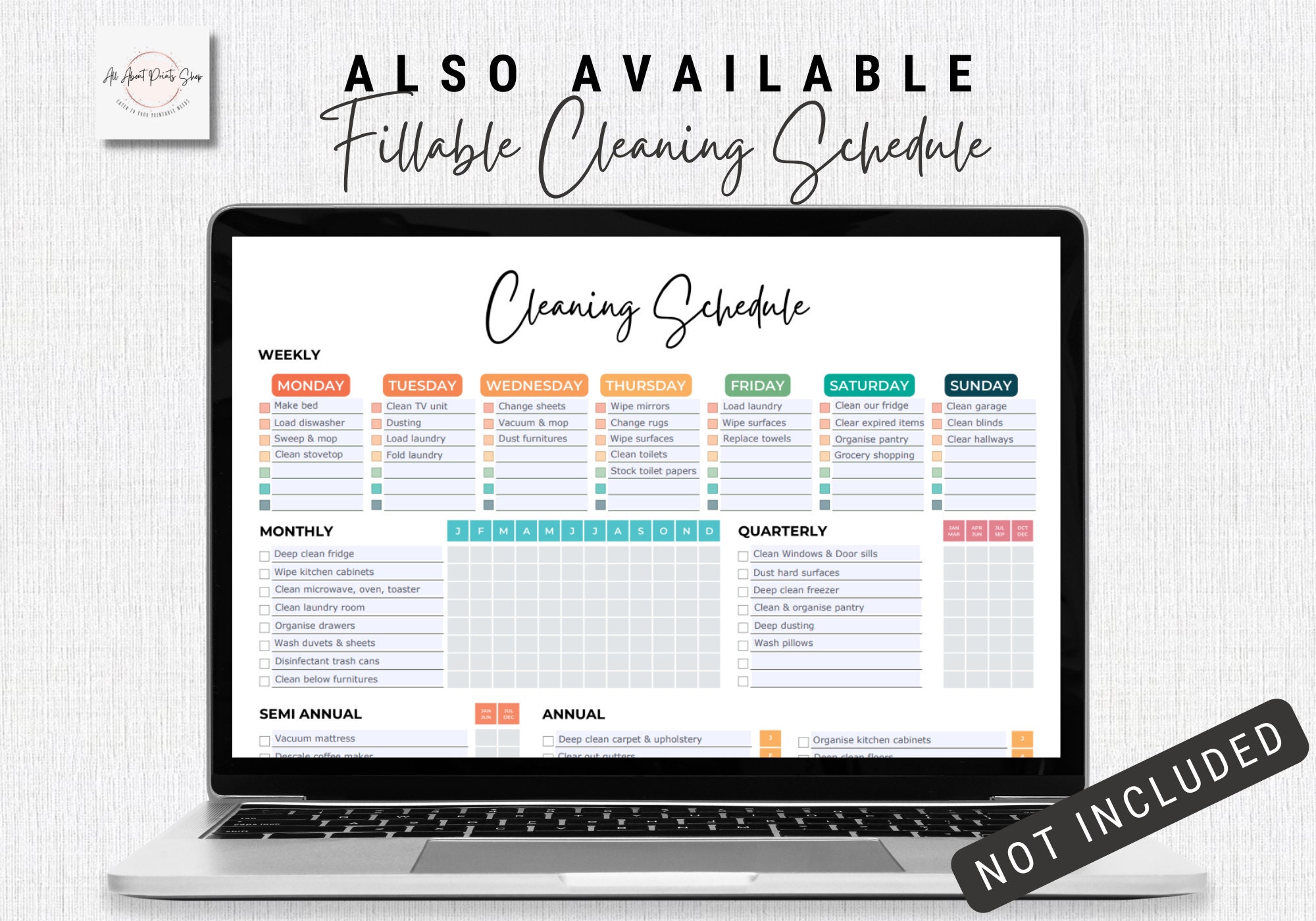 Family Chore Chart, Household Planner Printable, Weekly Family Schedule ...