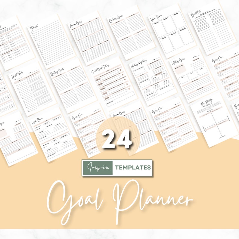 Ultimate Goal Mastery Planner – All-in-one 24-page Success Organizer | Goal Planner Bundle ...