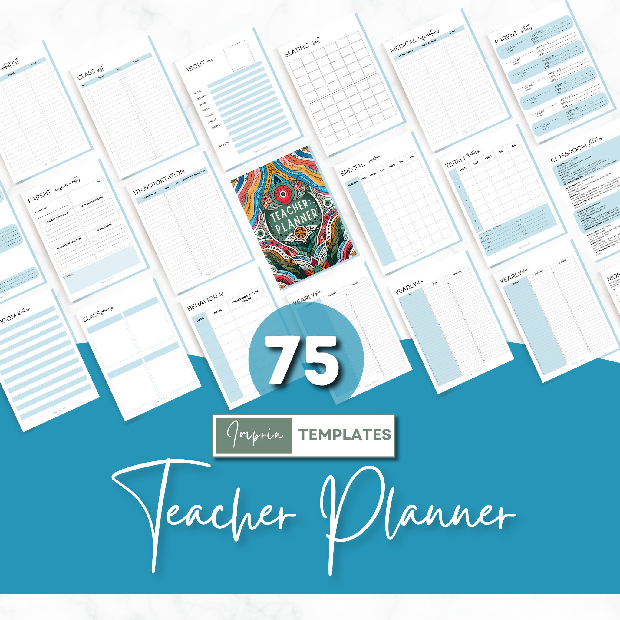 2024 Teacher Planner: Stylish - Printable in A4, A5, Letter, Happy ...