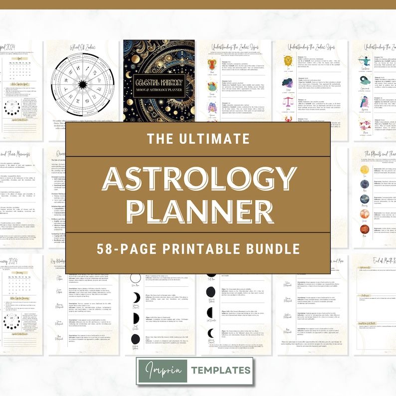 Moon Astrology Planner Printable - 4 Sizes (letter, A5, A4, Happy ...