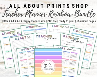 Printable Rainbow Teacher - Etsy
