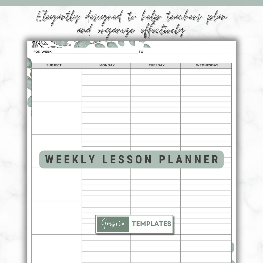 Teacher Lesson Planner | Weekly, Monthly Lesson Plans | Teacher ...