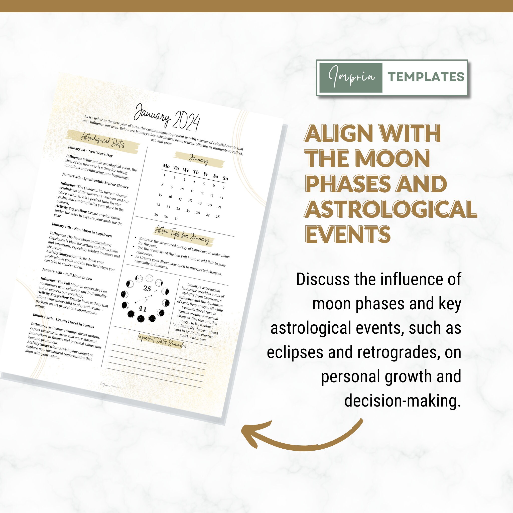 Moon Astrology Planner Printable 4 Sizes letter, A5, A4, Happy Planner ...