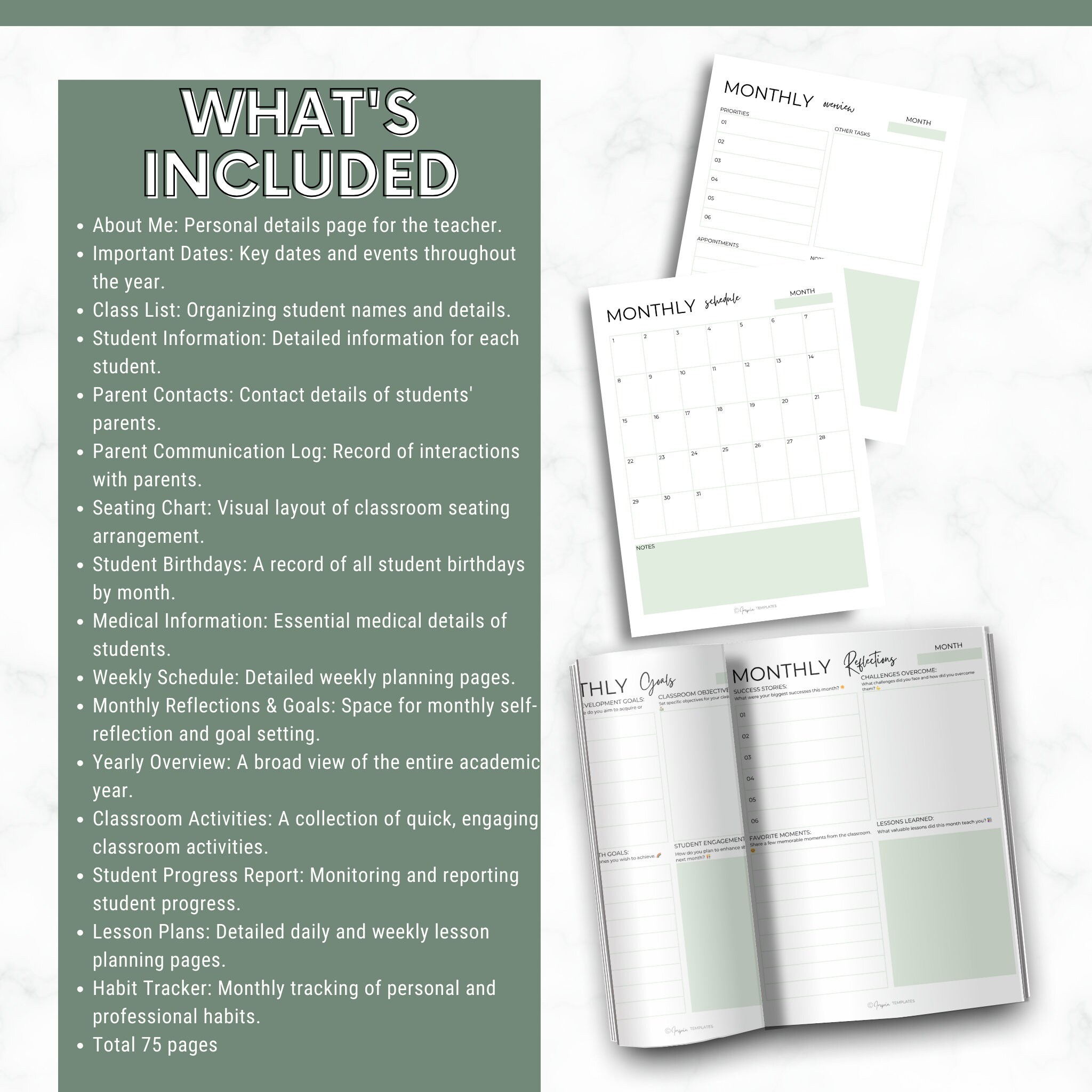 Ultimate Teacher Planner 2023-2024 Printable A4, A5, Letter, Happy ...