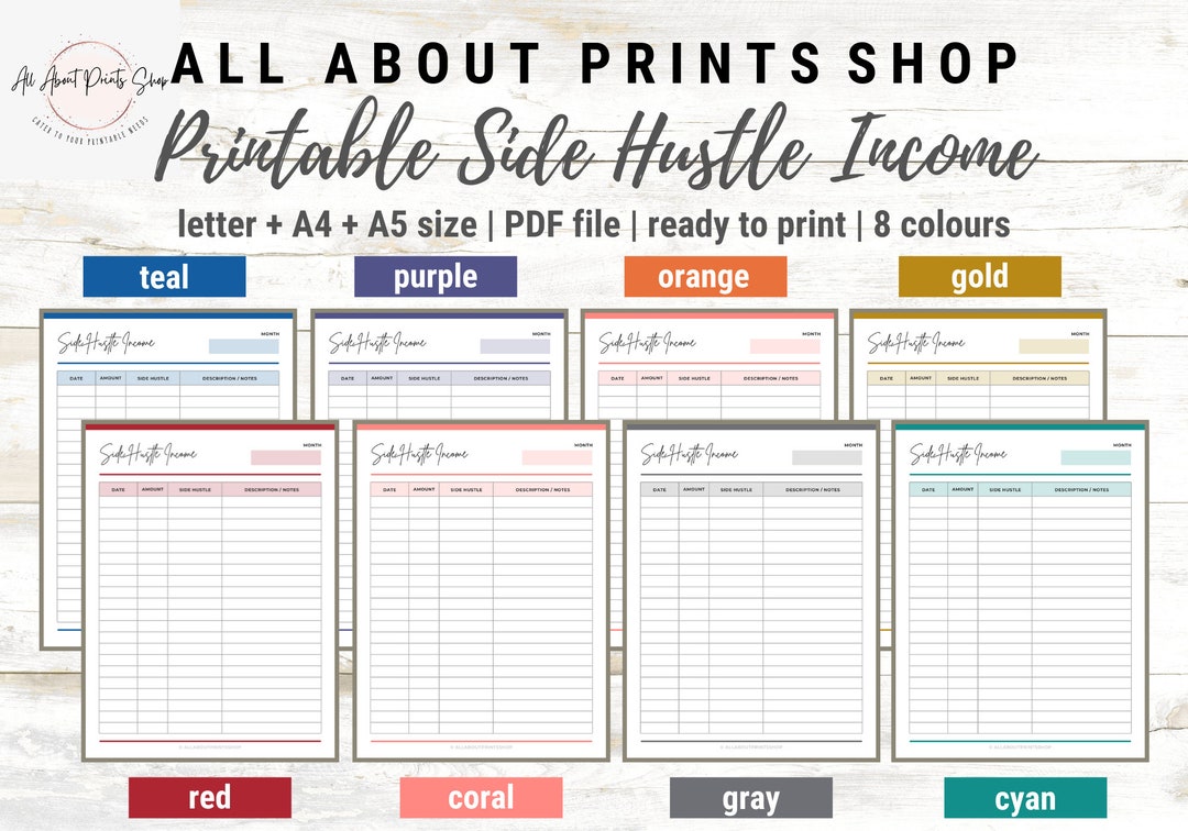 Printable Side Income Hustle Online Verkäufer Vorlage - Etsy Österreich