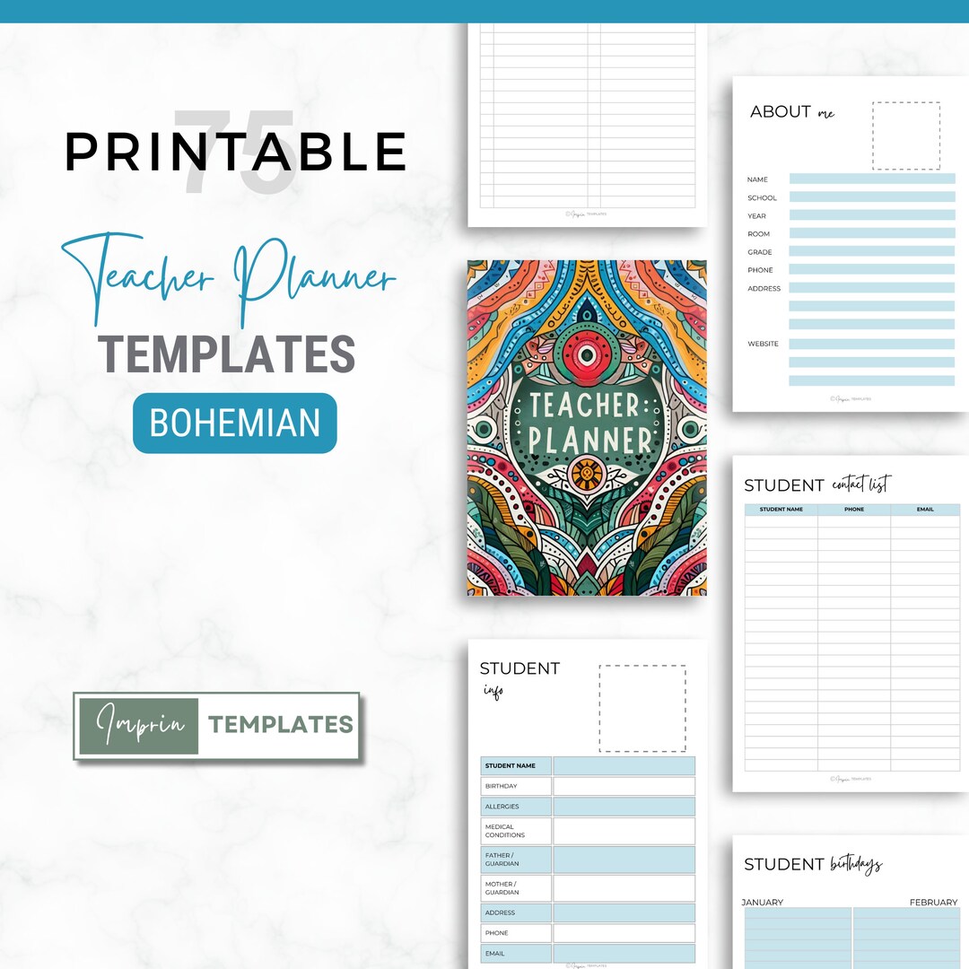 2024 Teacher Planner: Stylish - Printable in A4, A5, Letter, Happy ...