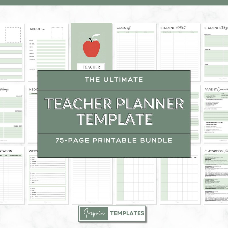 Ultimate Teacher Planner 2023-2024 - Printable - A4, A5, Letter, Happy ...